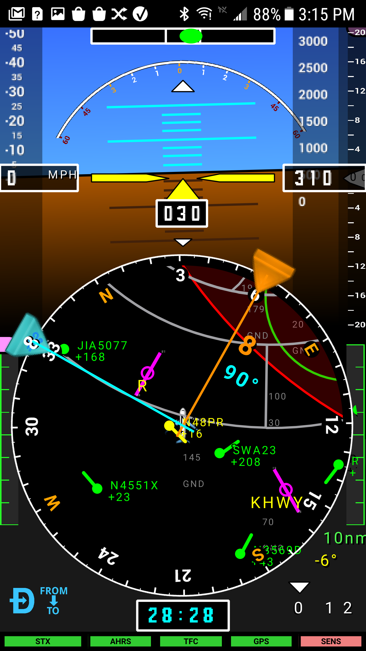 Stratofier AHRS/ADS-B Traffic display app for Stratux – SkyFun